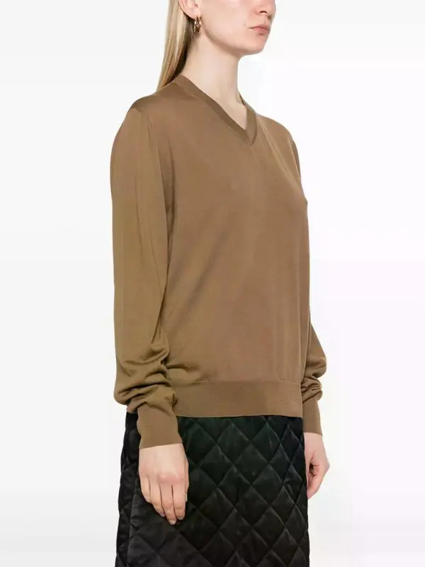 Khaite V-neck Fine Knit Sweater