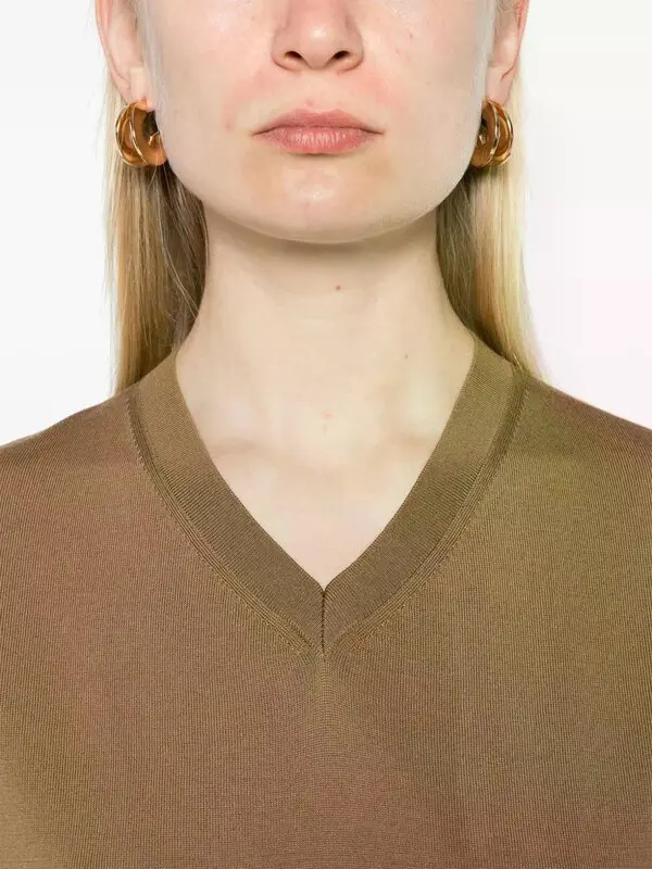 Khaite V-neck Fine Knit Sweater
