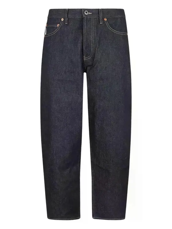 Valentino Garavani Cropped Jeans With Logo Patch