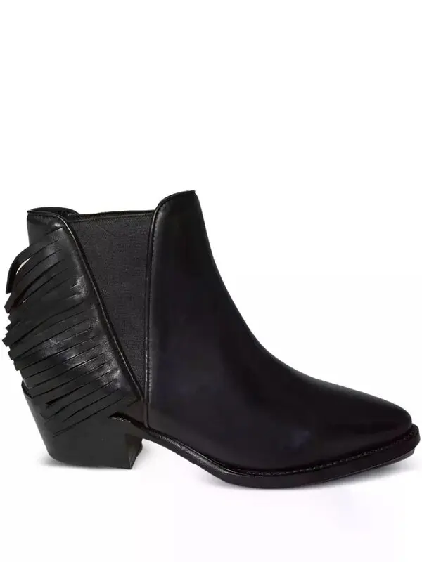 DAMY Fringed Ankle Boots With Block Heel