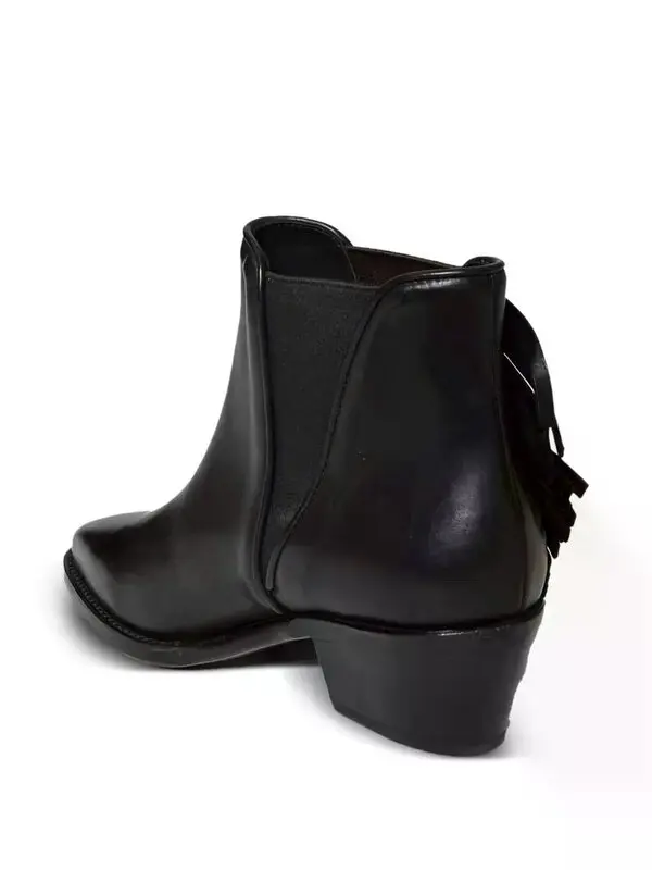 DAMY Fringed Ankle Boots With Block Heel