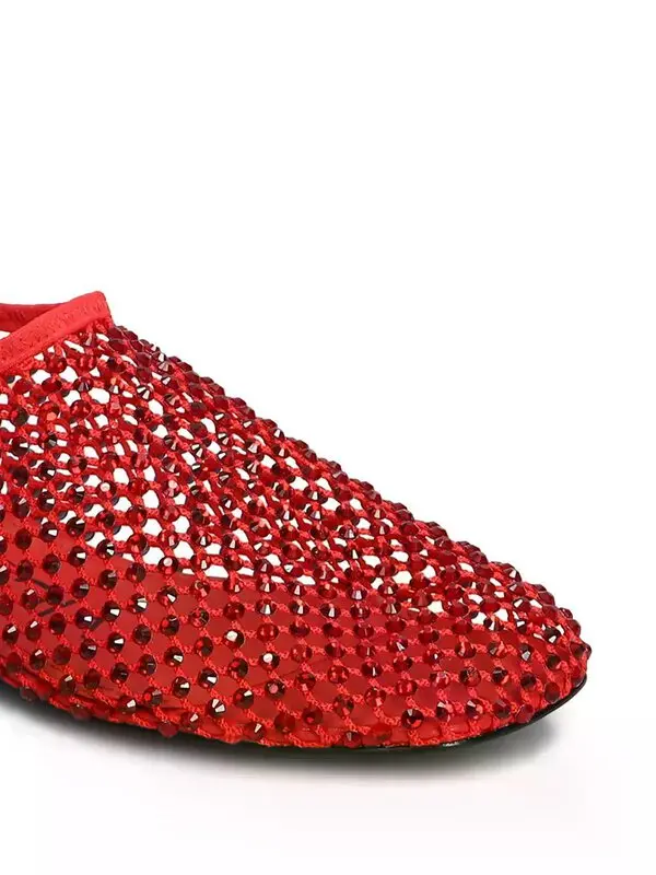 STRATEGIA SHOES Crystal-embellished Ballet Flats - Red
