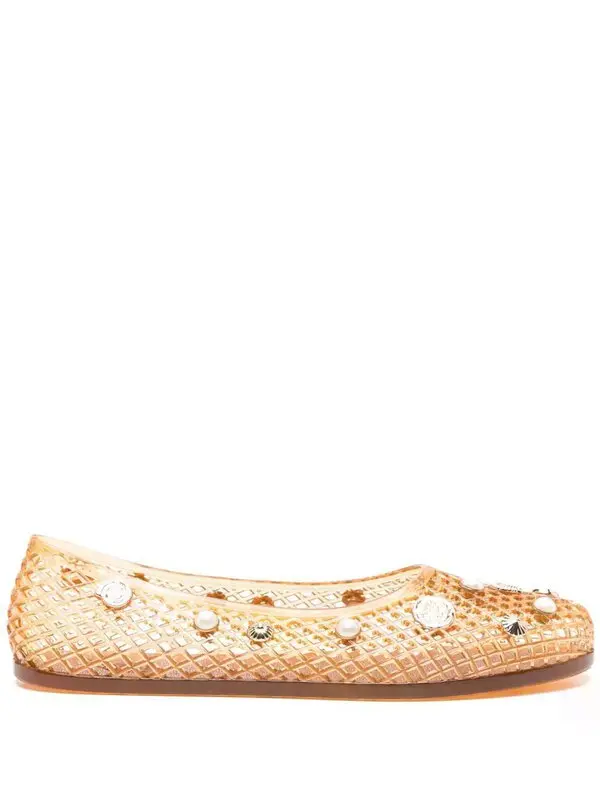 ANCIENT GREEK SANDALS Embellished Ballet Flats - Brown