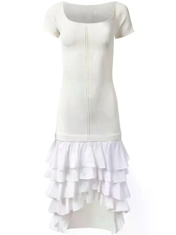 Alejandra Alonso Rojas Cotton Dress With Ruffled High-low Hem
