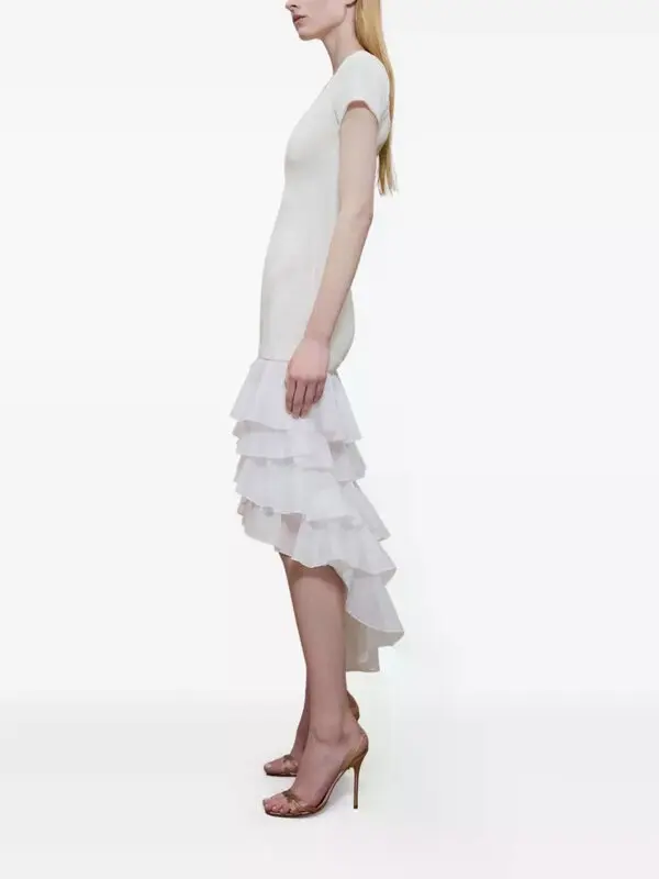 Alejandra Alonso Rojas Cotton Dress With Ruffled High-low Hem