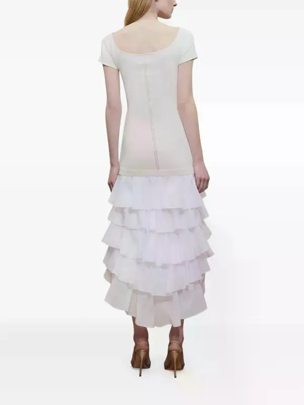 Alejandra Alonso Rojas Cotton Dress With Ruffled High-low Hem