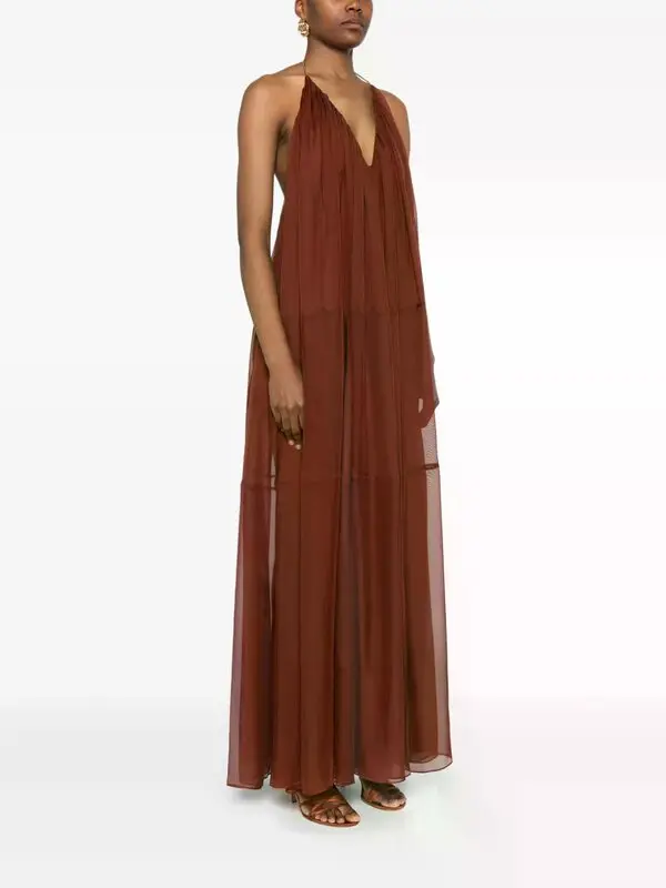Retrofete Jersey Maxi Dress With Halterneck And Open Back