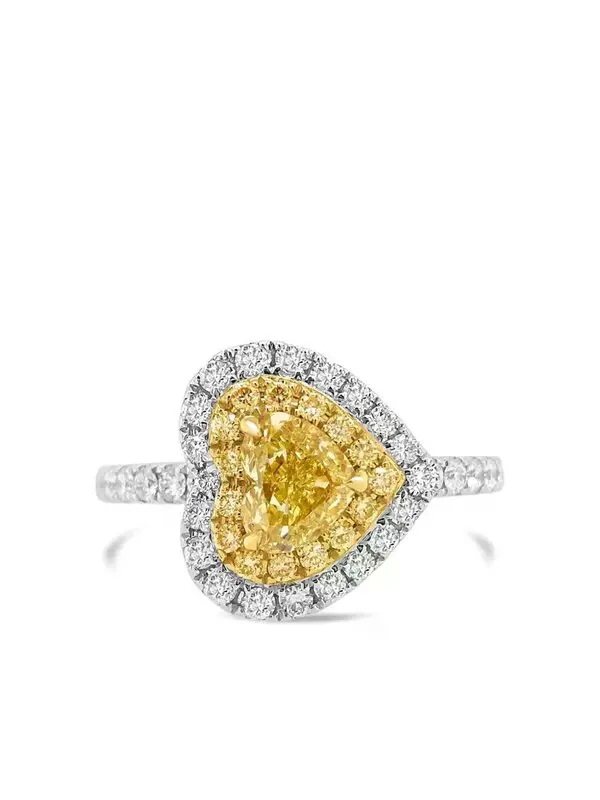 HYT JEWELRY 18k White Gold Heart Diamond Ring