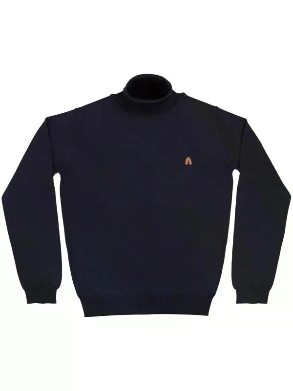 PELO FOUNDATION Dog Appliqué Fine Knit Jumper - Blue