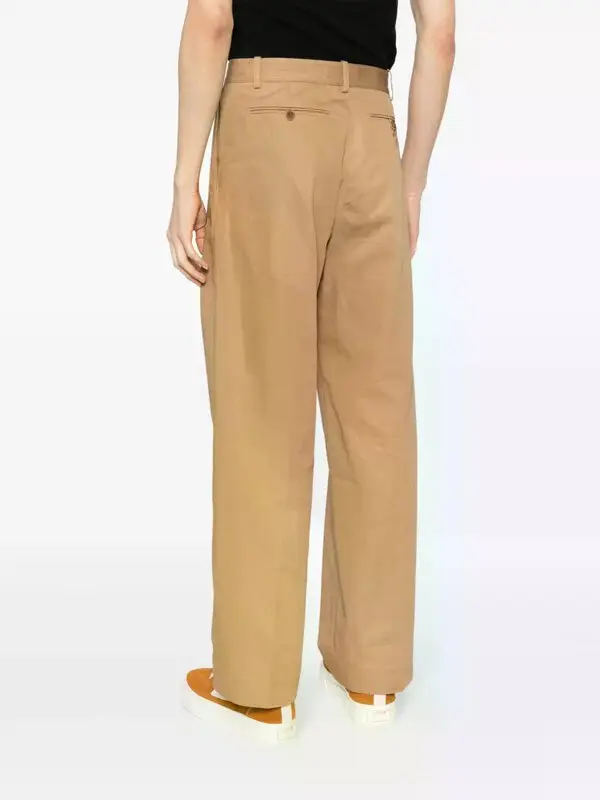 Maison Kitsuné Mid-rise Straight-leg Cotton Trousers