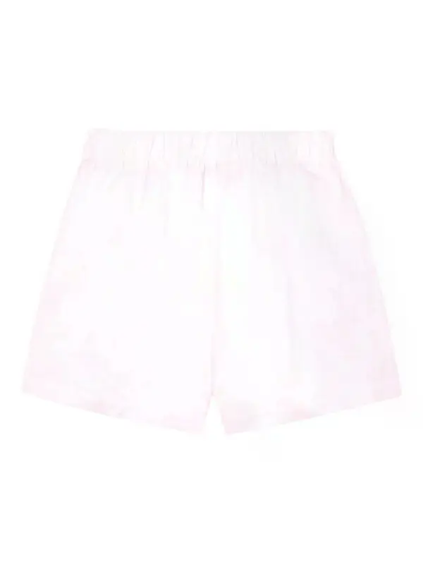 Sporty & Rich Emblem Embroidered Relaxed Fit Shorts