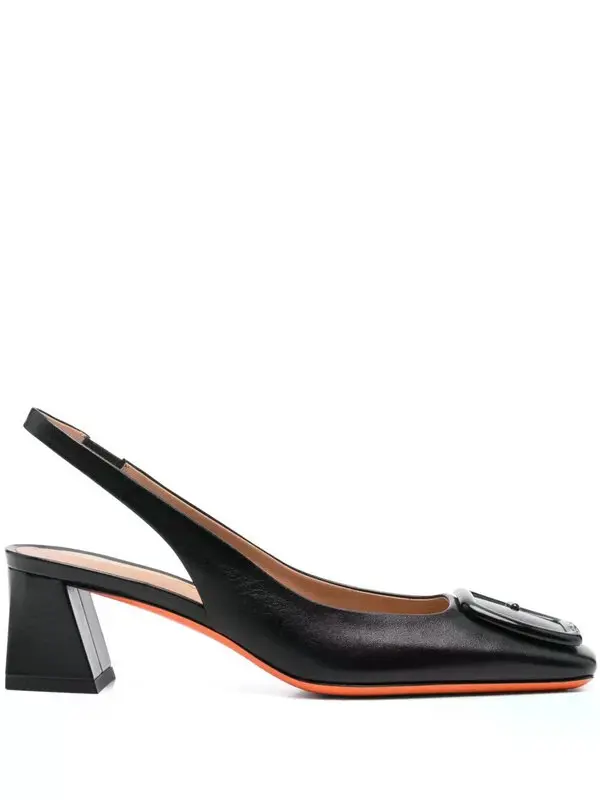 Santoni 55mm Leather Slingback Pumps