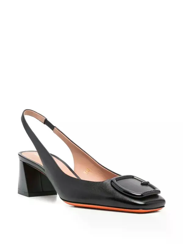 Santoni 55mm Leather Slingback Pumps