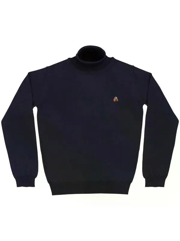 PELO FOUNDATION Appliqué High Neck Jumper - Blue