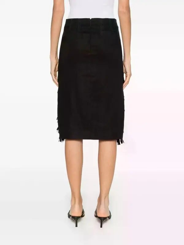 16Arlington Dafne Midi Skirt With Fringe Detailing
