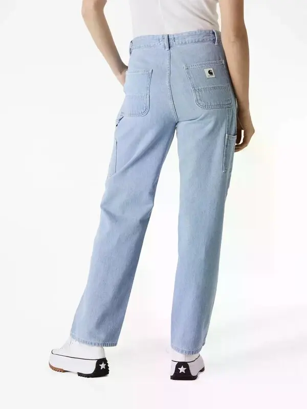 Carhartt Work In Progress High-waisted Straight-leg Jeans With Bleached Effect