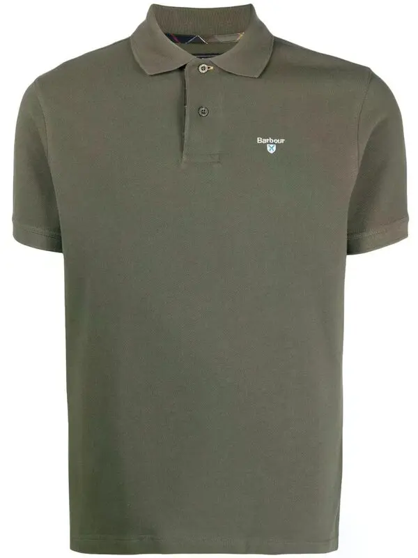 Barbour Tartan-trim Embroidered-logo Polo Shirt