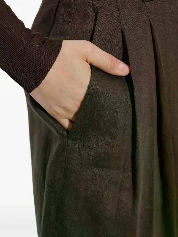 Helmut Lang High-waisted Belted Trousers - Brown