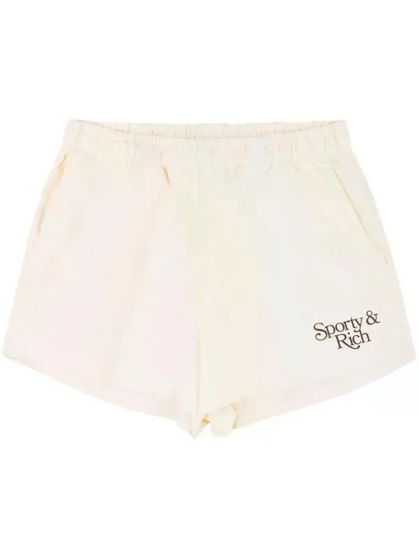 Sporty & Rich Bardot Disco Cotton Track Shorts