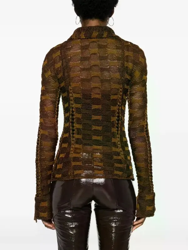 ISA BOULDER Open Knit Tie-fastening Shirt