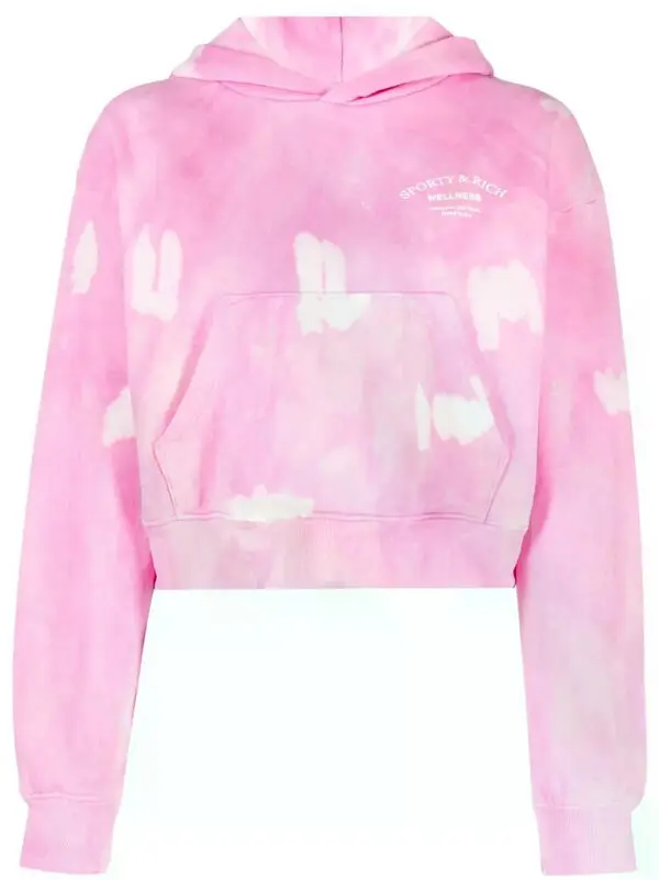 SPORTY & RICH Tie-dye Cotton Hoodie - Pink