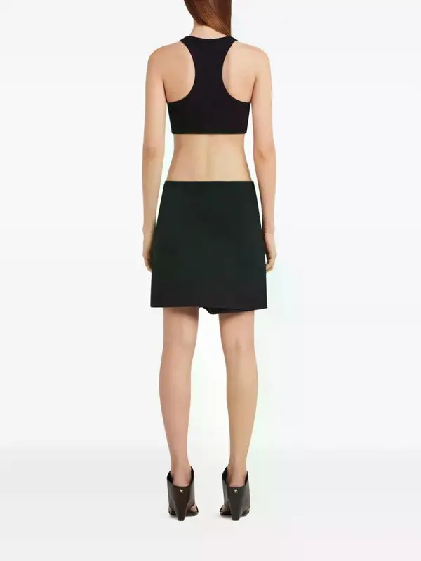 COURREGES Twist Detail Cropped Sleeveless Top - Black