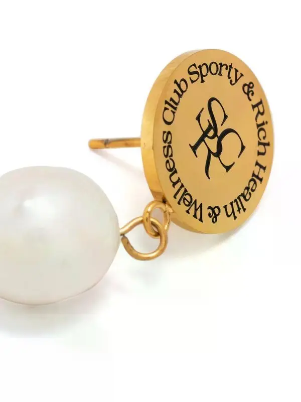 SPORTY & RICH Logo-button Drop Earrings