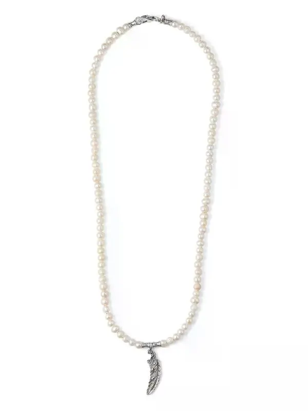 Emanuele Bicocchi Feather Charm Necklace - Silver