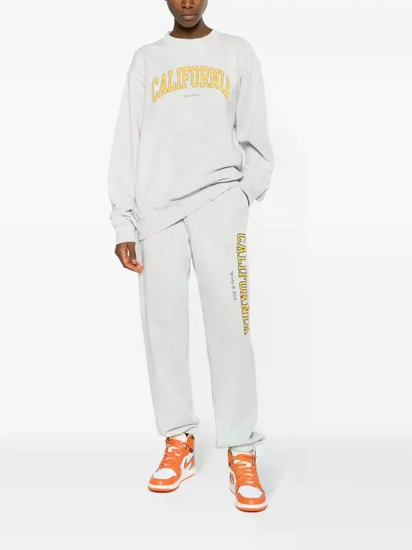 SPORTY & RICH California Text Print Cotton Blend Joggers