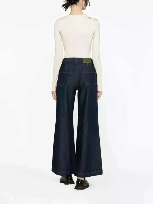 Aspesi Indigo Cotton Wide-leg Flared Jeans