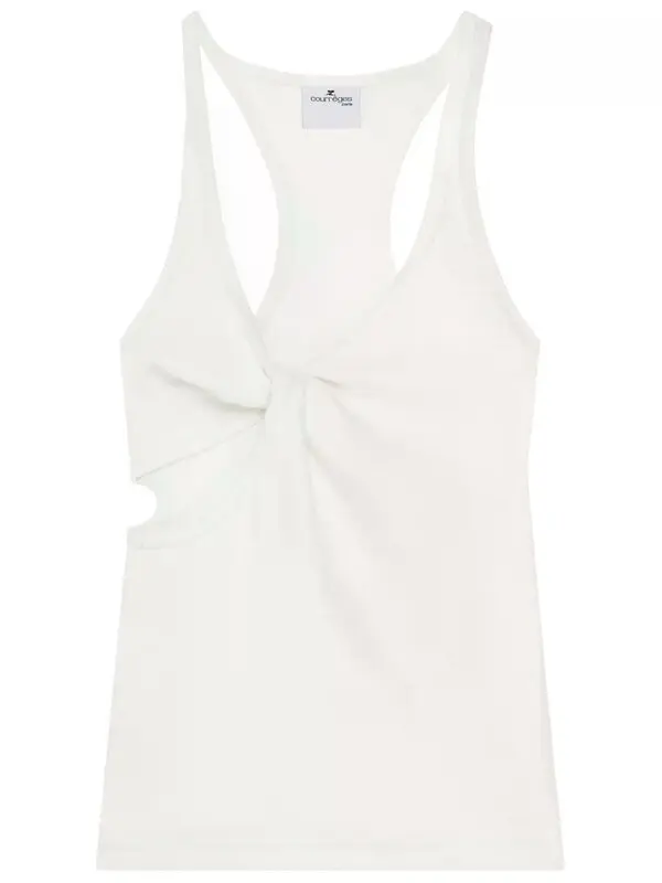 COURREGES Asymmetric Detail Tank Top - White