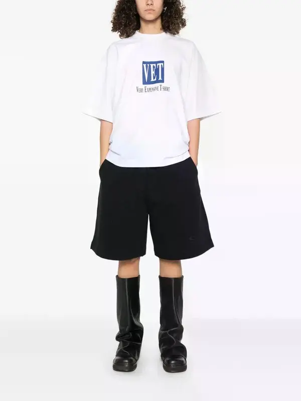 Vetements Logo Print Elasticated Waistband Shorts