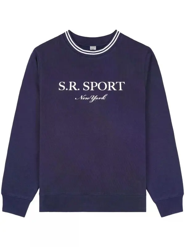 SPORTY & RICH Logo Print Crew Neck Sweatshirt