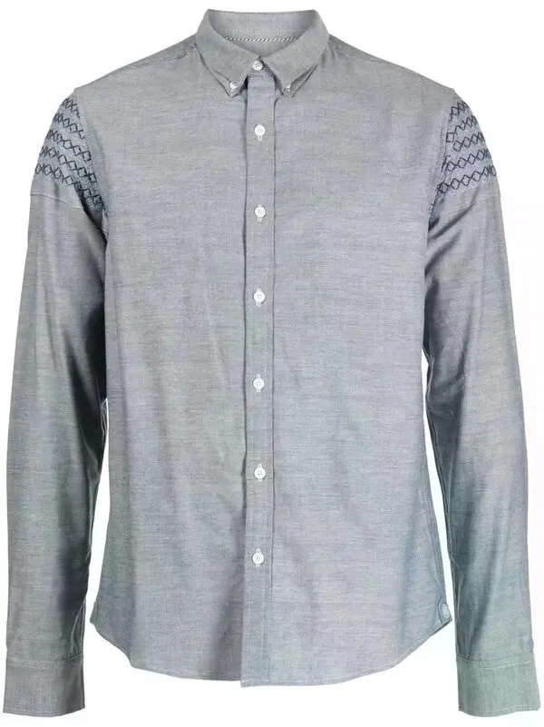 PRIVATE STOCK LABS Embroidered-detail Linen Shirt