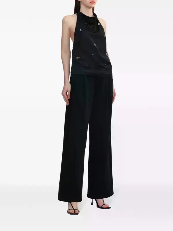 AGOLDE Ellis Wide-leg Pleated Jeans - Black