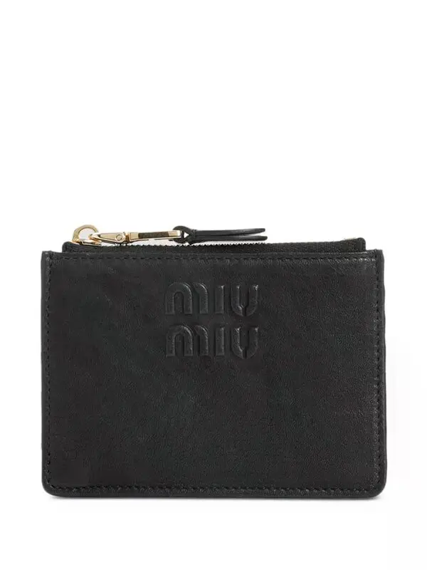 Miu Miu Embossed-logo Card Holder - Black