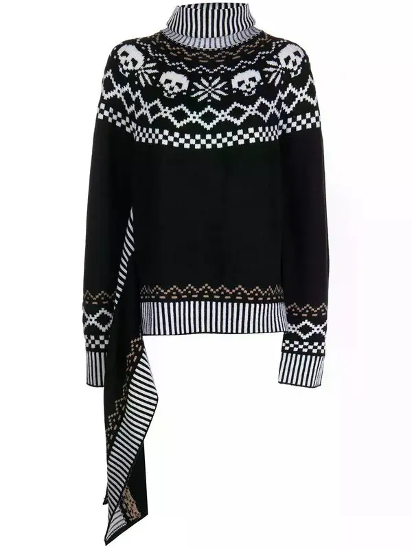 Monse Wool Intarsia-knit Roll-neck Jumper