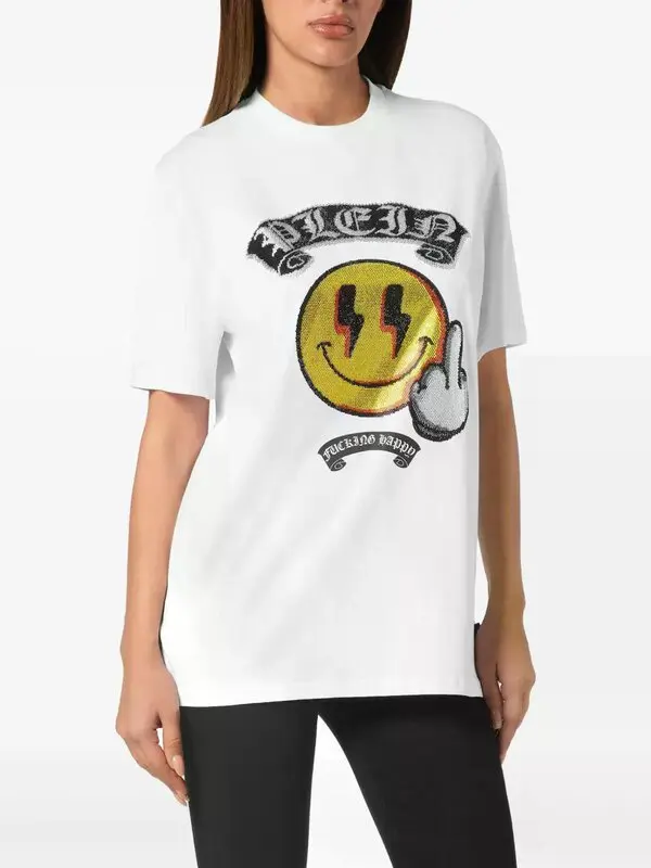 Philipp Plein Smiley Face Print T-shirt