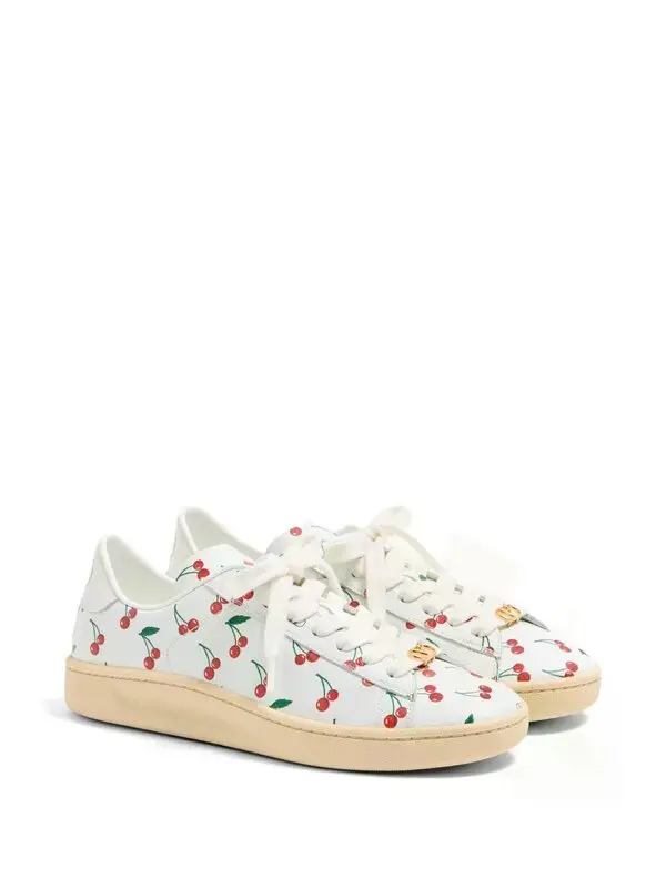 Valentino Garavani Royco Cherryfic Pattern Nappa Calfskin Sneakers - White