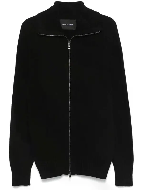 Tagliatore Kaleb Zip-up Cardigan - Black