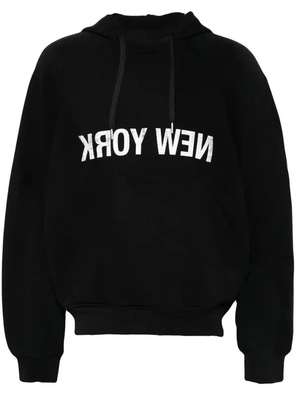 Helmut Lang Logo-print Hoodie - Black