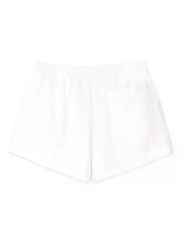 SPORTY & RICH Cotton Logo Print Shorts - White
