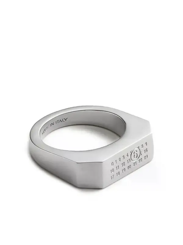MAISON MARGIELA Engraved Numeric Signature Signet Ring