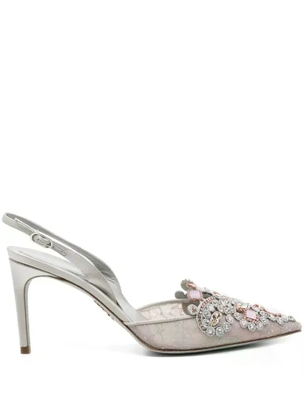 Rene Caovilla 90mm Veneziana Pumps - Grey