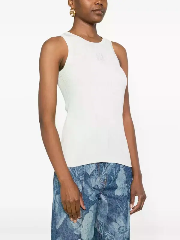 Fendi Jersey Tank Top With Logo Embellishment