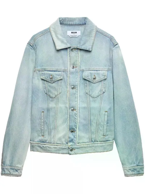 MSGM Denim Jacket With Seam Detail - Blue