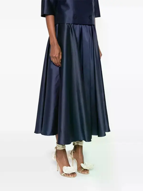 BLANCA VITA Pleated Midi Skirt
