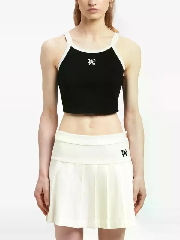 Palm Angels Pa Monogram Cropped Tank Top