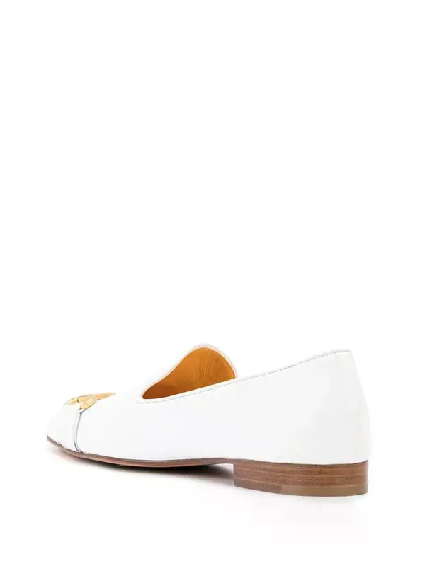 MADISON MAISON Square-toe Horsebit Detail Loafers - White