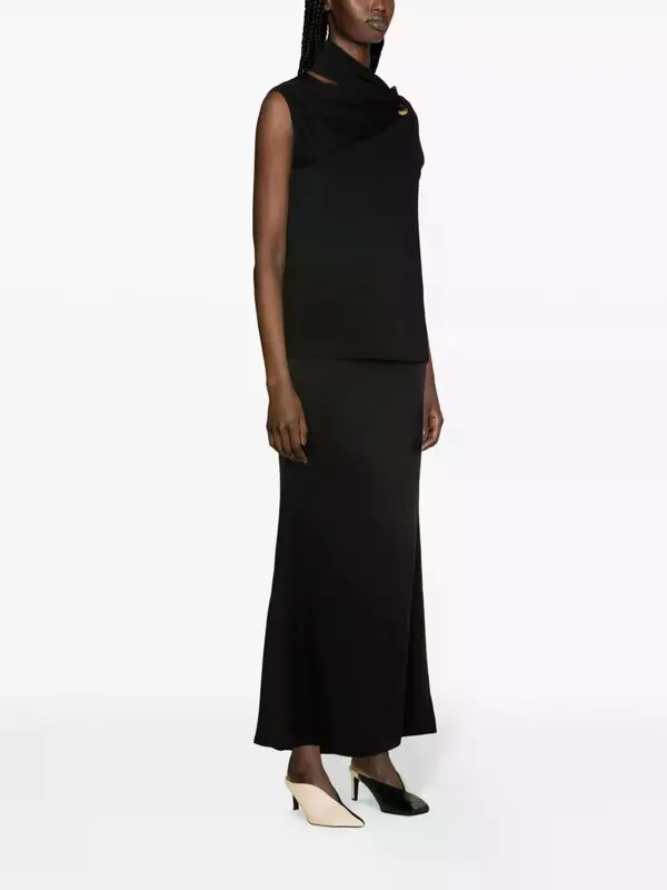 JIL SANDER Hardware Detail Knitted Tank Top - Black